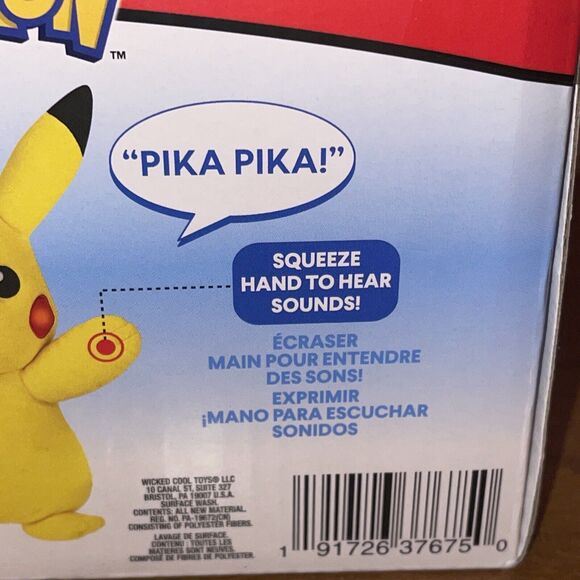 Pokemon | Toys | Pokemon Pikachu 1 Plush Lights And Sounds Says Pika ...